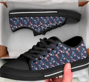 Black Axolotl Shoes - Axolotl Low Top Canvas Shoes | Chooze Shoes