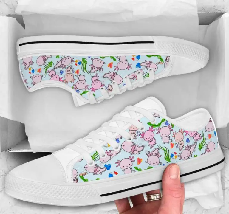 Cute Pink Axolotl Shoes - Axolotl Low Top Shoes | Chooze Shoes